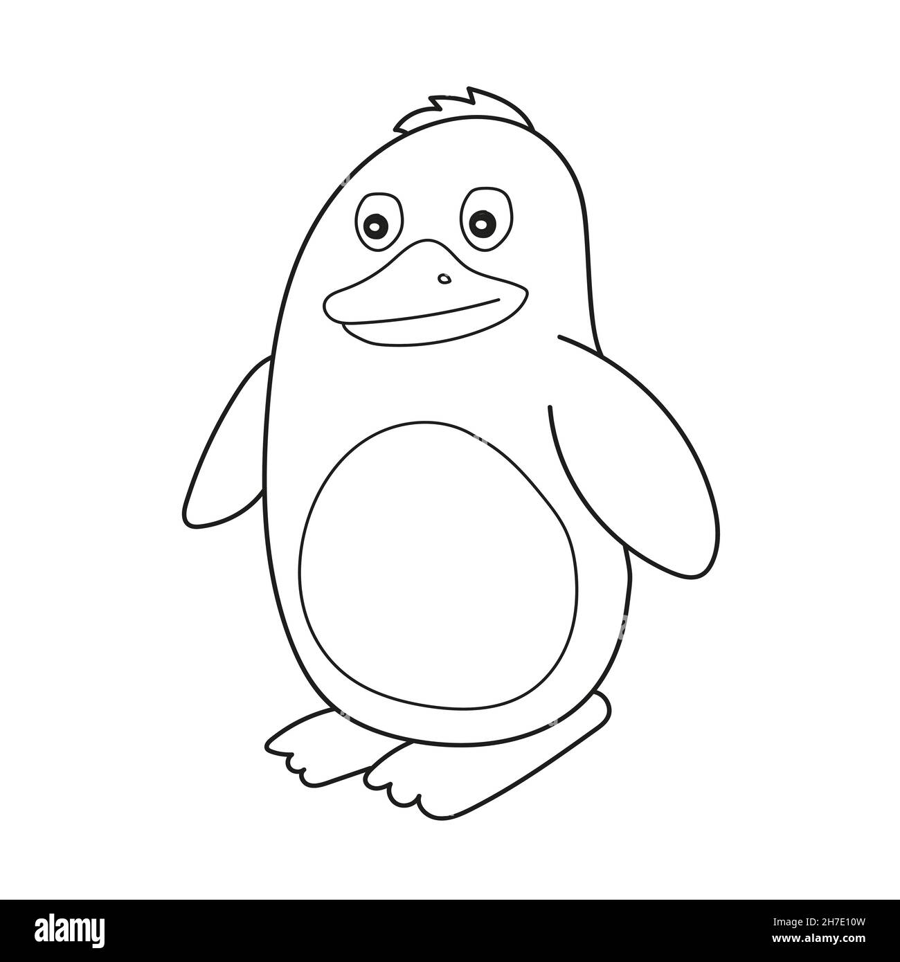 Simple coloring page. Vector illustration of Penguin cartoon - Coloring ...