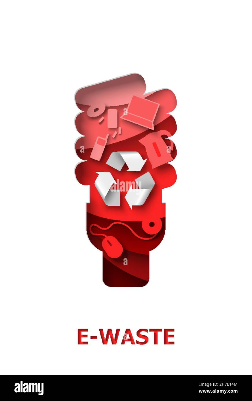 Recycle electric lamp with electronic waste, recyclable material sign ...