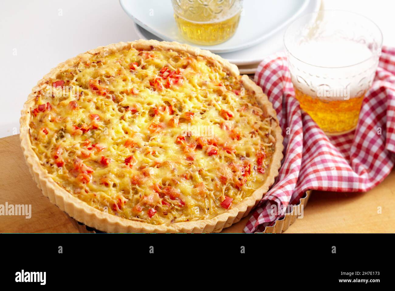 Savoy cabbage tart made with short-crust pastry Stock Photo - Alamy