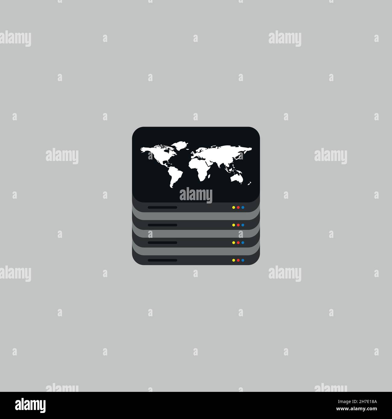 World server icon. Global cloud symbol. Low latency broadband internet ...