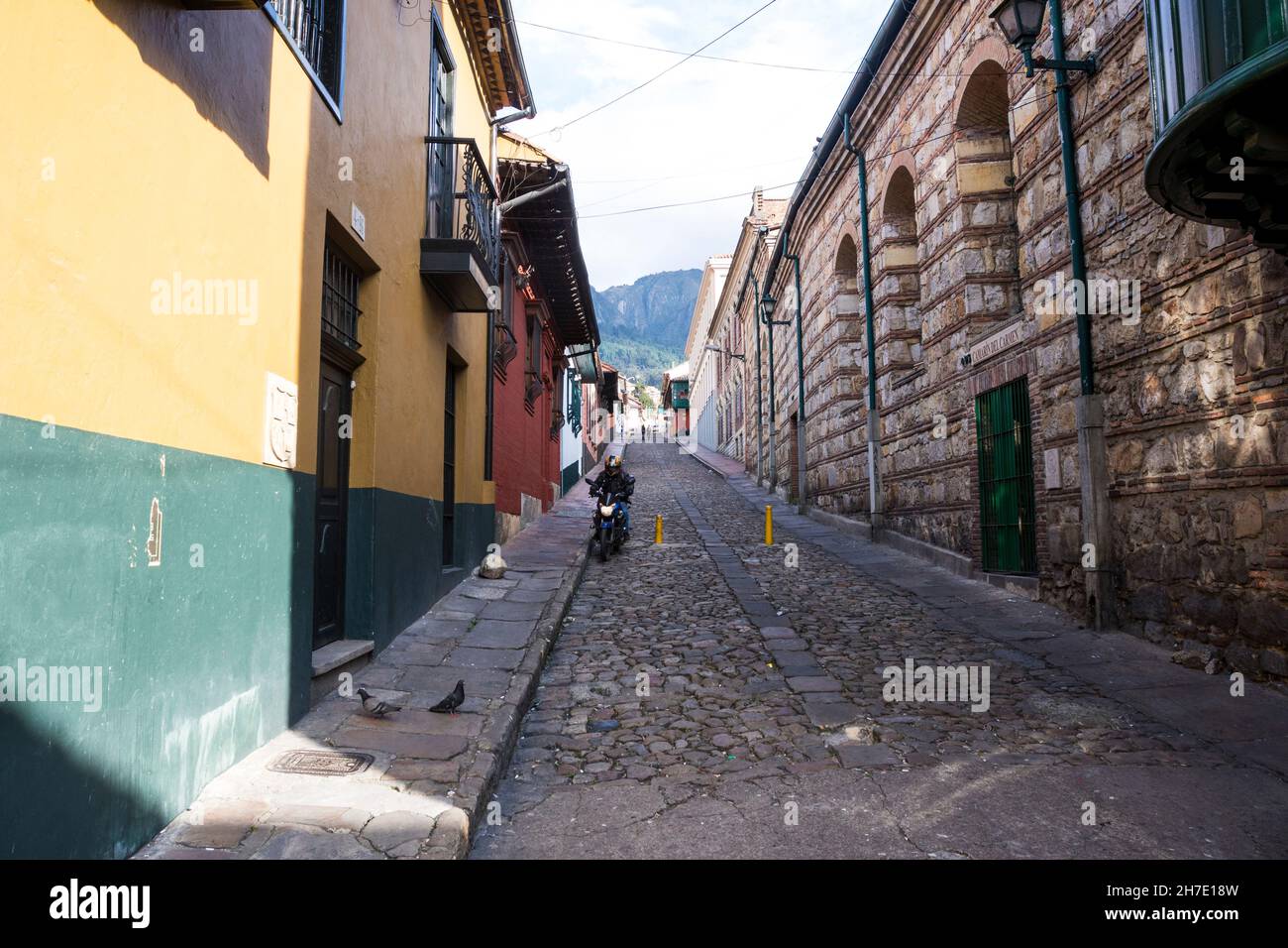 Streets in the old center of Bogota, Colombia - South America Stock ...