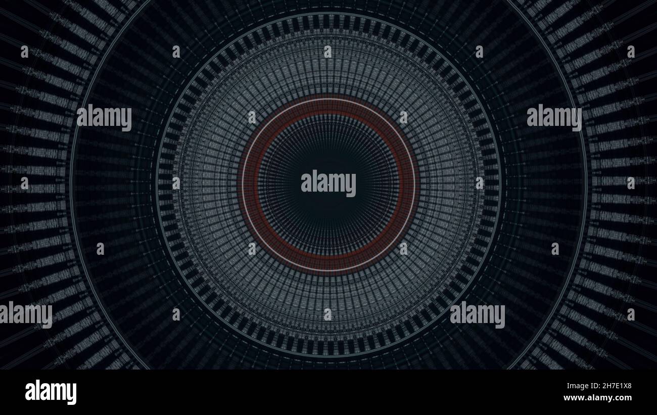 Shimmering colorful rings in pulsating and changing motion, seamless loop. Abstract shimmering ...