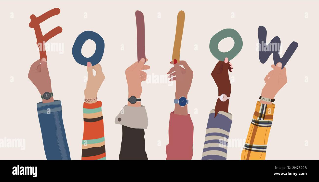 Follow me arm Stock Vector Images - Alamy