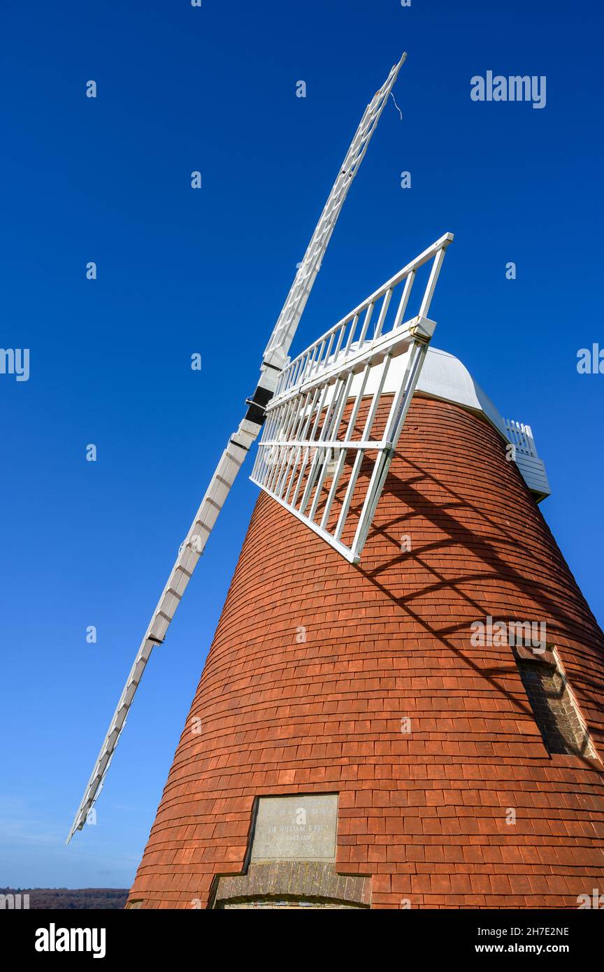 Halnaker Mill is an old, decommissioned windmill with four sails once ...