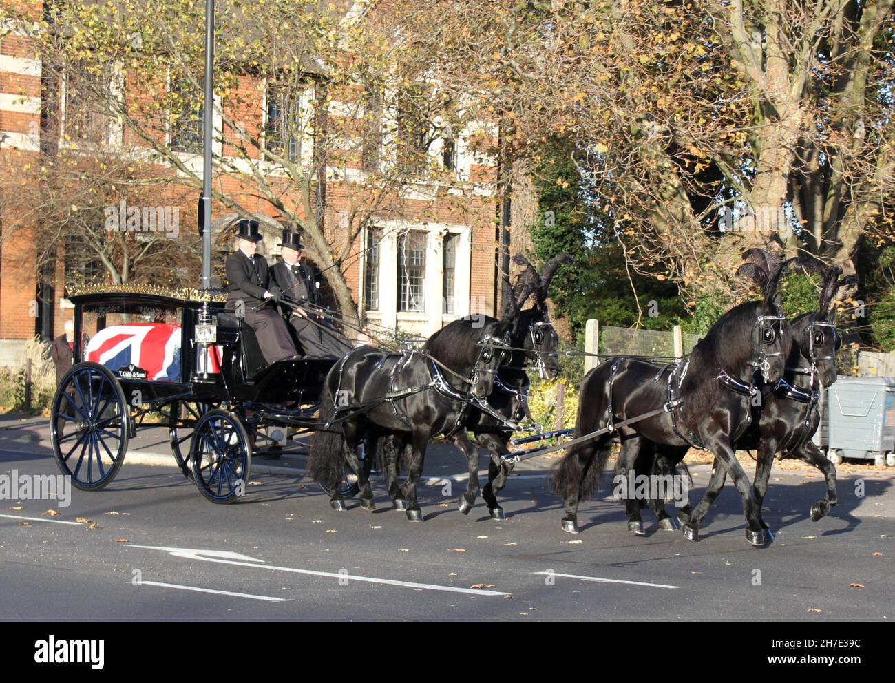 Sir David Amess MP memorial funeral horse drawn hearse carrying his ...