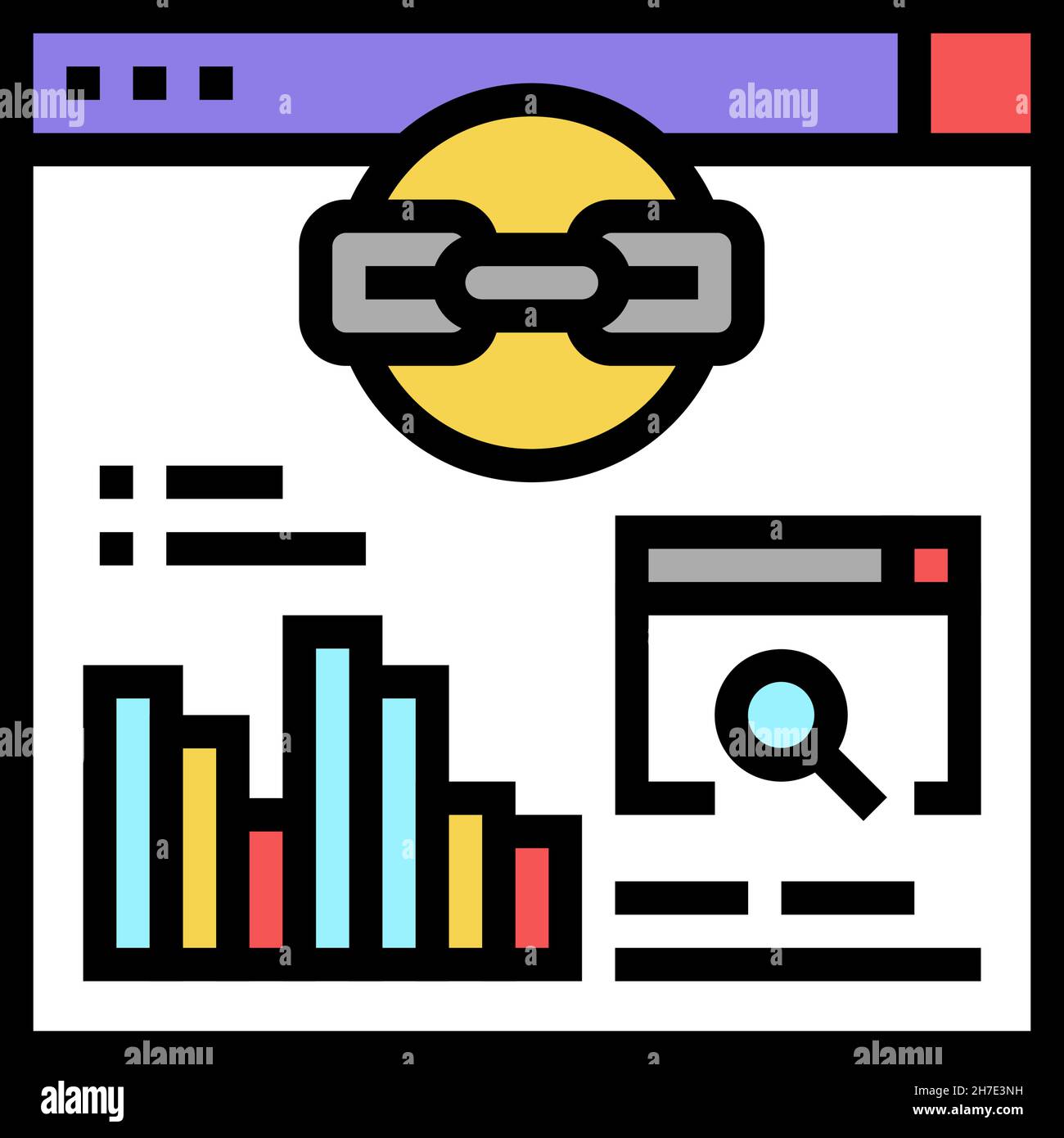 website link analytics color icon vector illustration Stock Vector ...