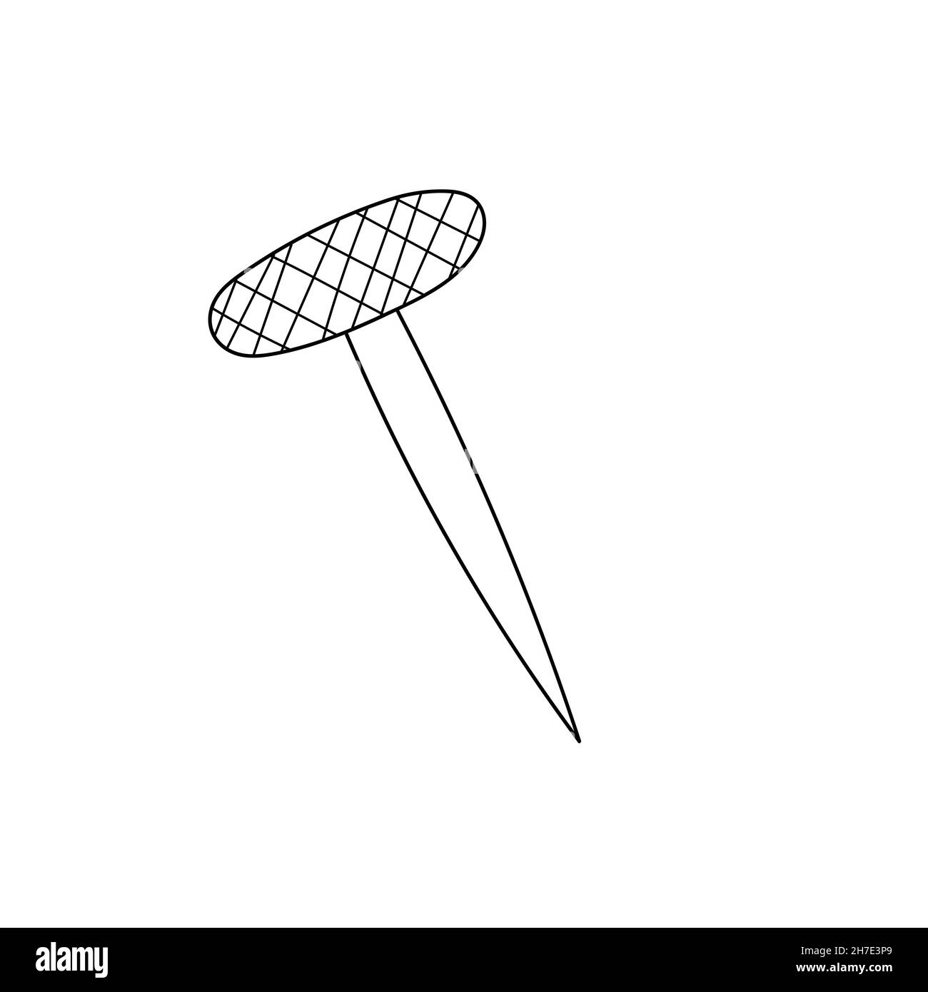 Nail, pin - cartoon vector and illustration, black and white, hand ...