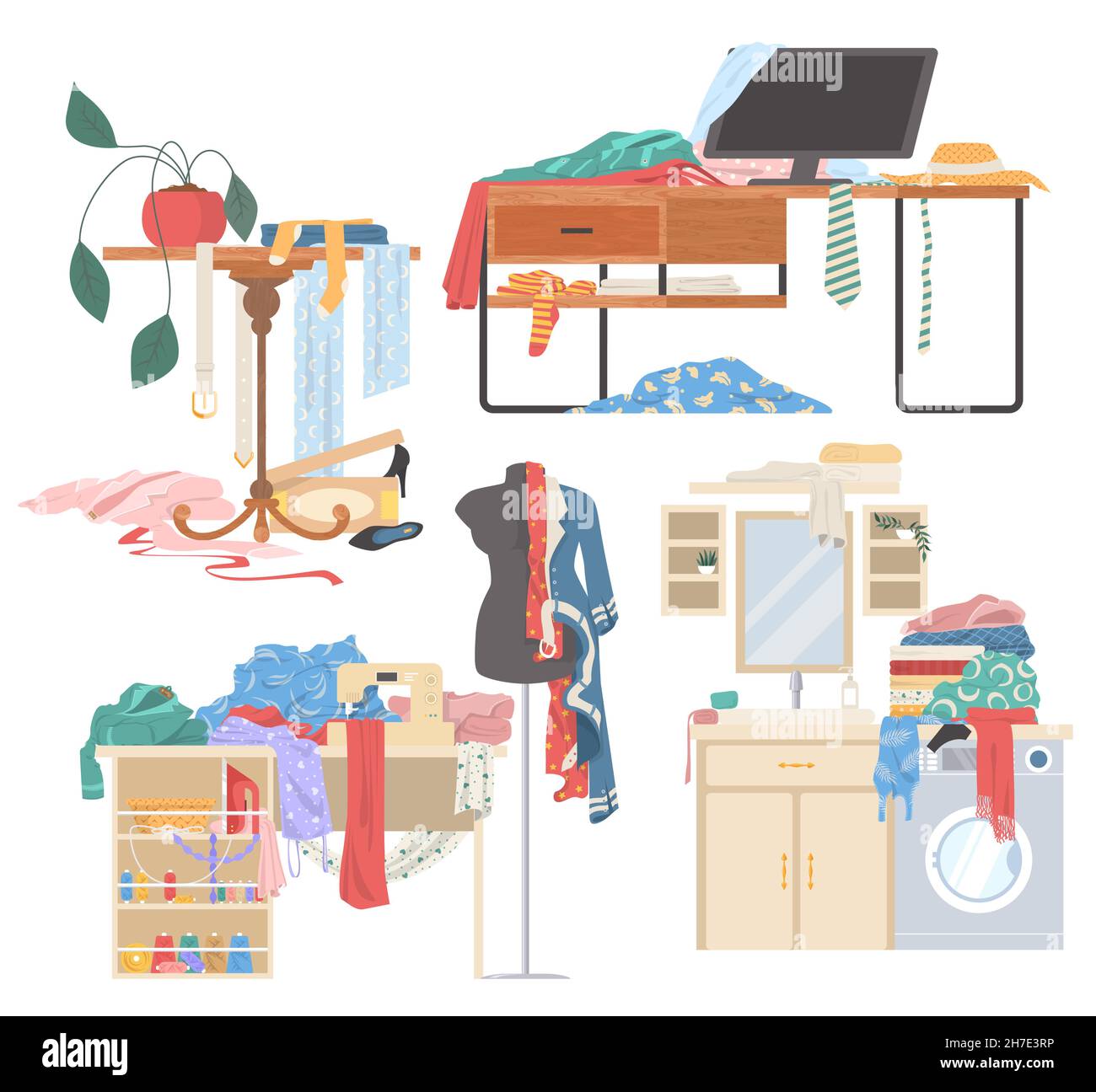 Unorganized bathroom Stock Vector Images - Alamy