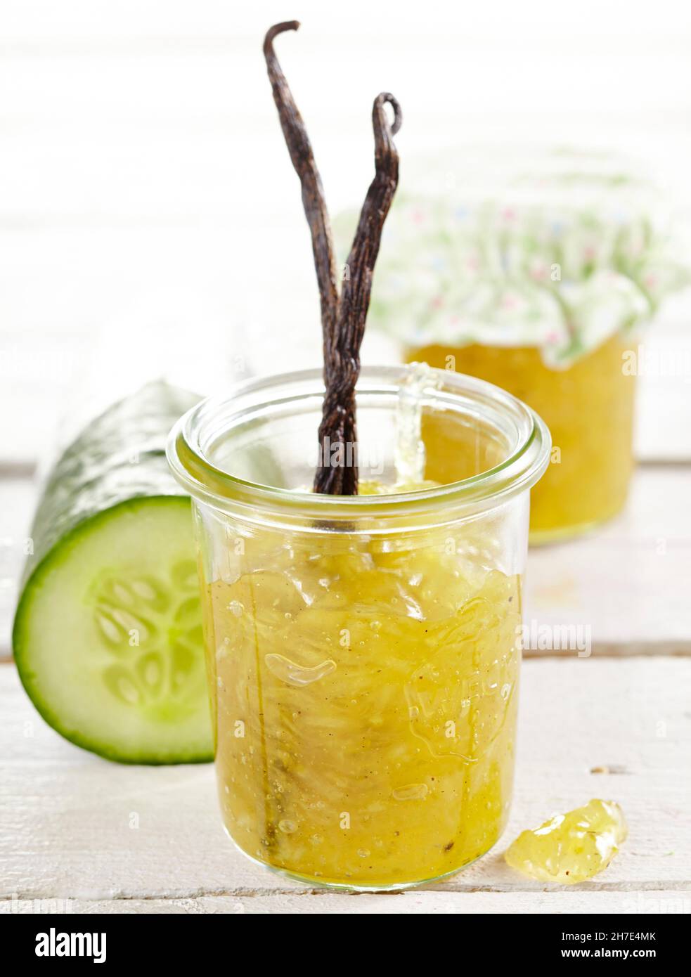 Cucumber preserve with vanilla Stock Photo - Alamy