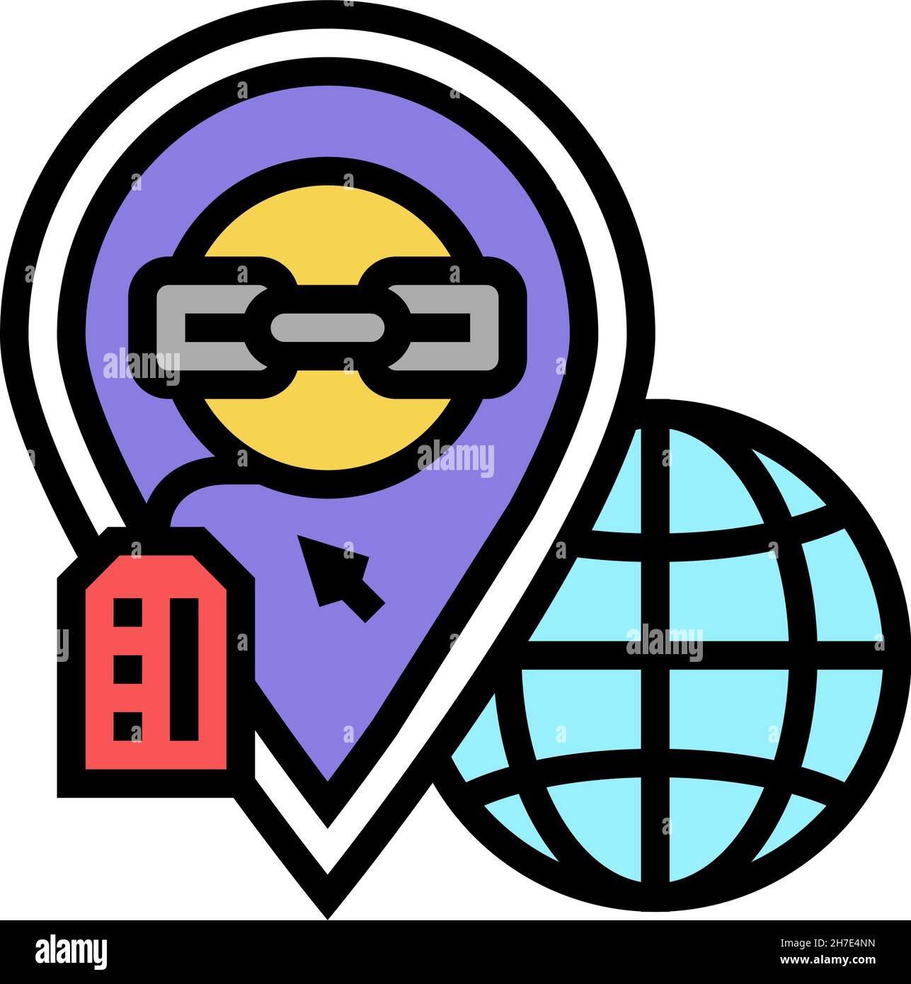 local link building color icon vector illustration Stock Vector Image ...