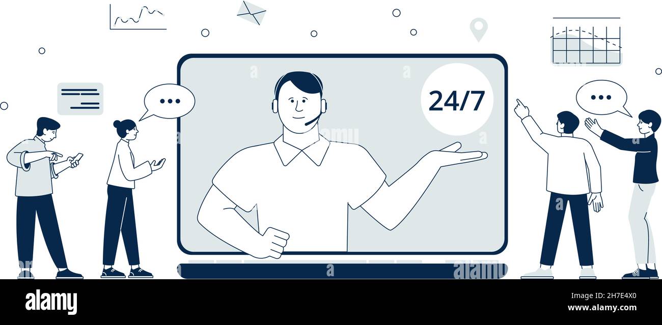 Online helping service. Professional client assistance, advice support ...