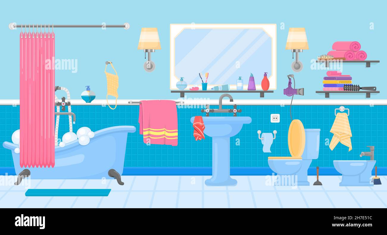 Cartoon bathroom hi-res stock photography and images - Alamy