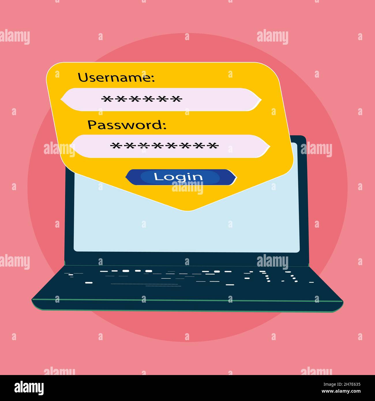 Interface design of the login and registration form. The page on the ...