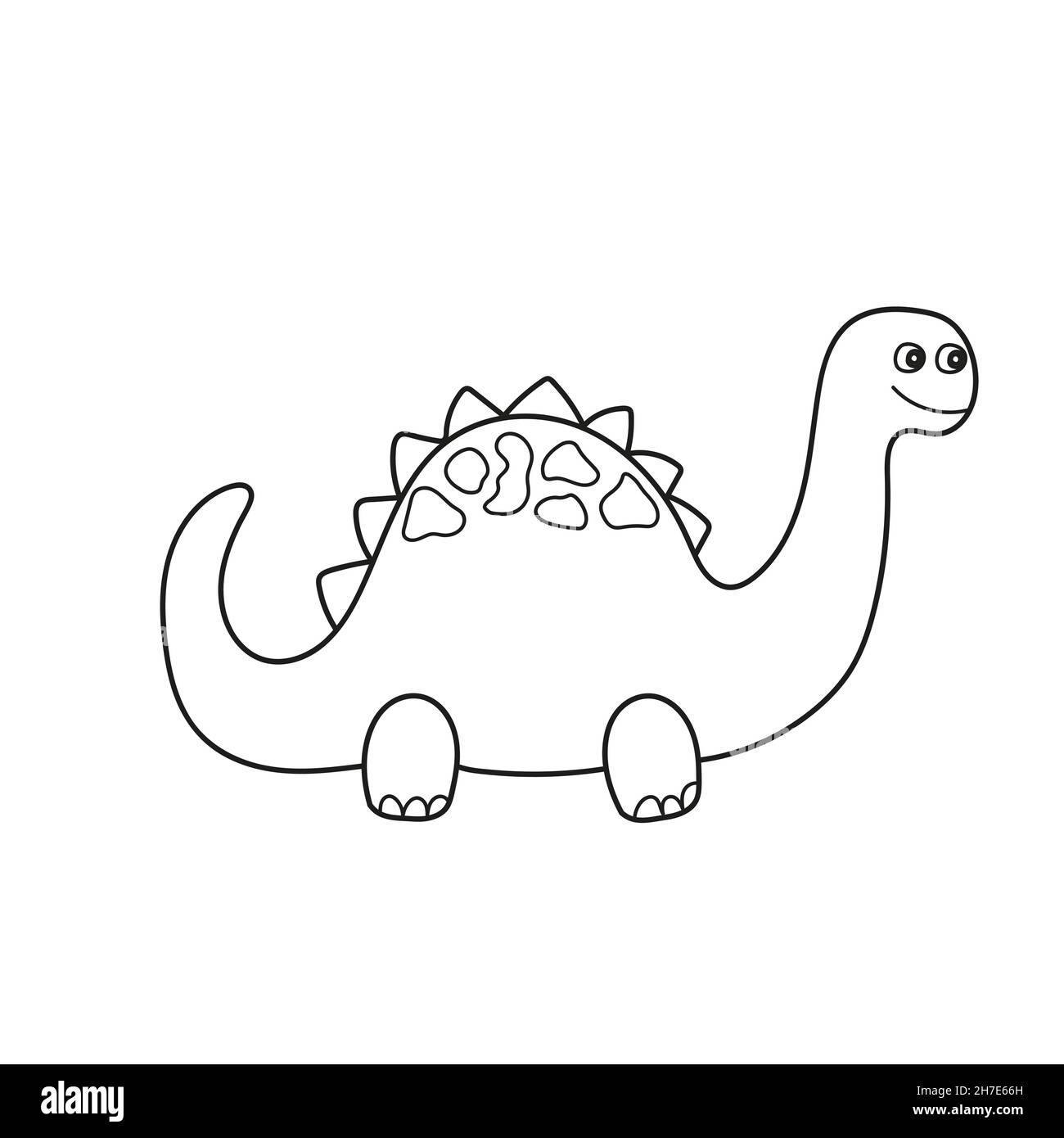 Simple coloring page. Funny Dino, educational game to preschool kids ...