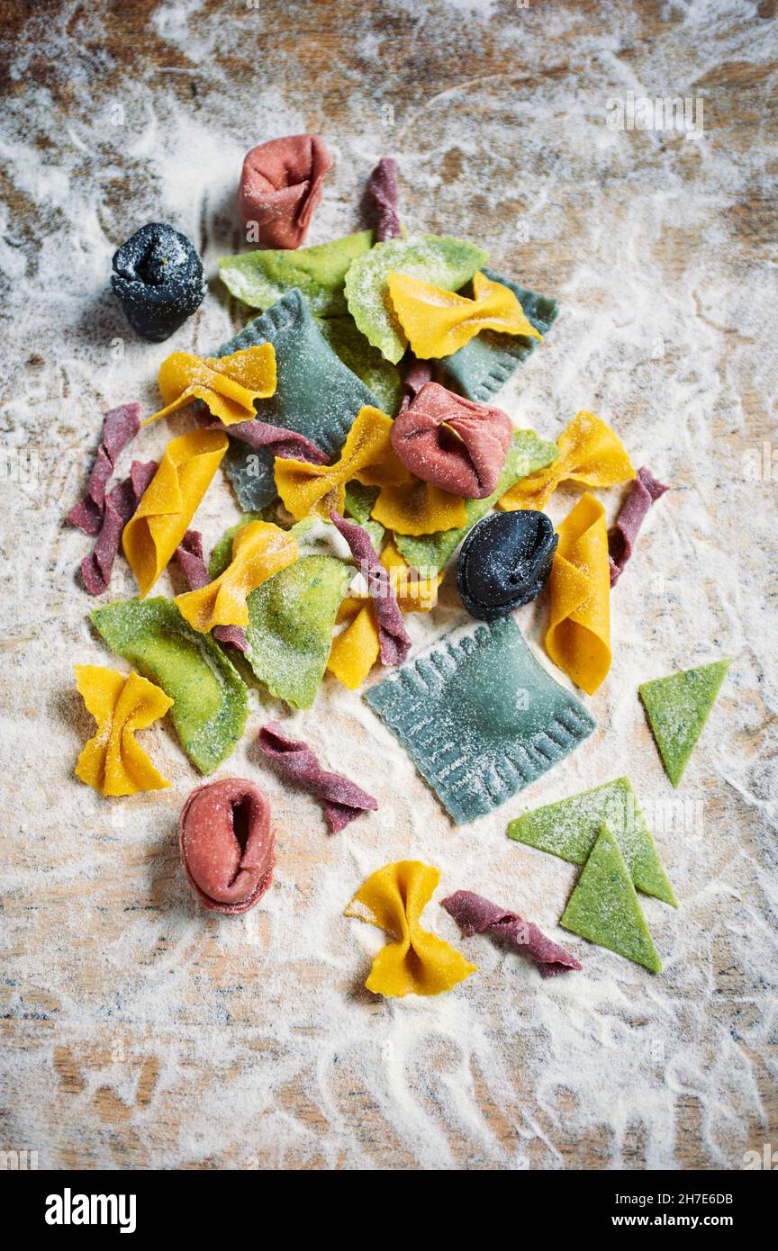Colorful homemade pasta Stock Photo - Alamy