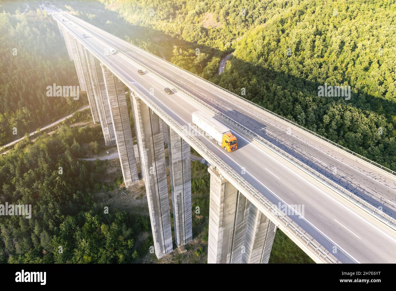 Aerial view tanker truck driving hi-res stock photography and images ...