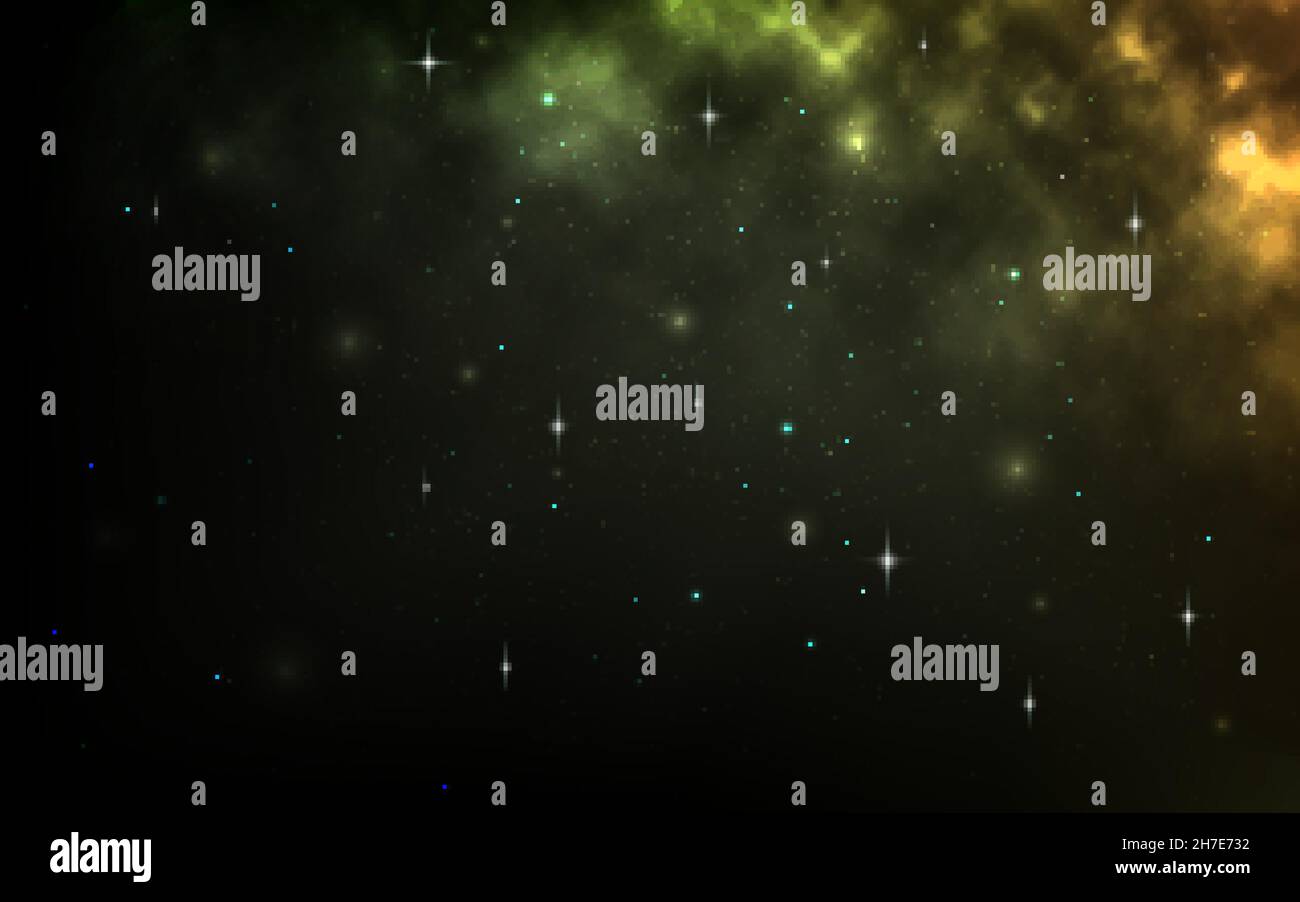 Cosmic night sky. Color universe with bright nebula. Starry wallpaper ...