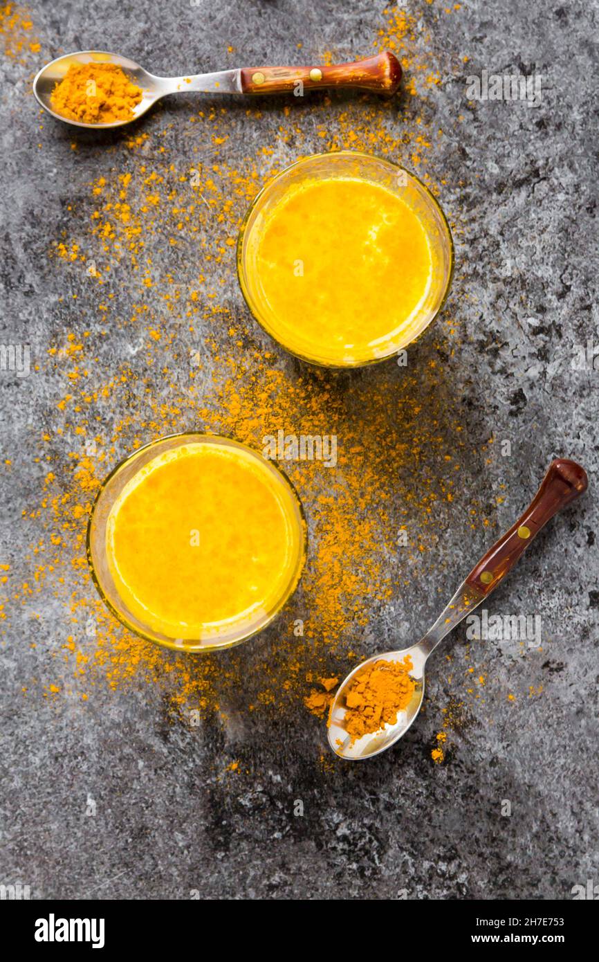 Golden colored milk hi-res stock photography and images - Alamy