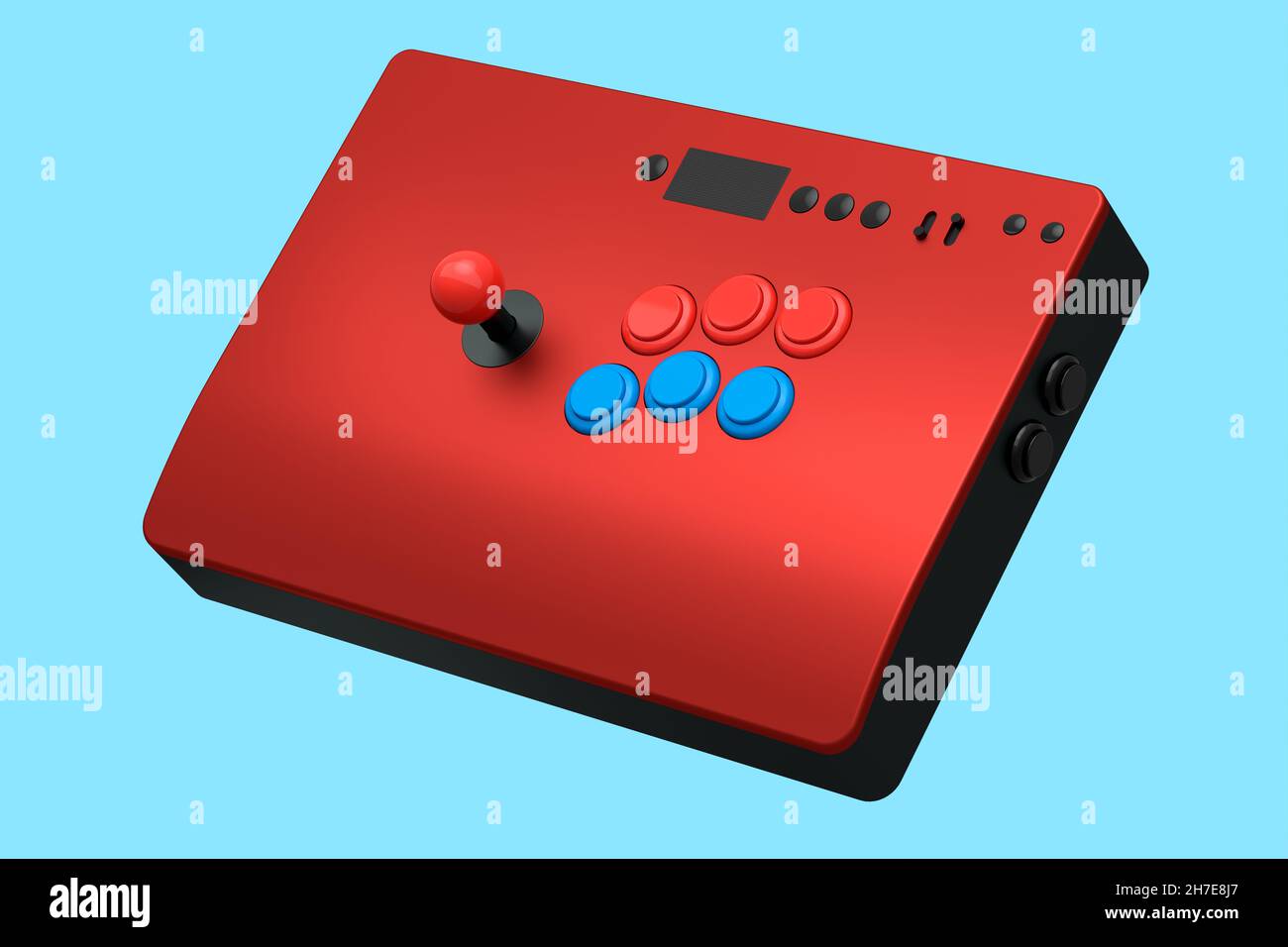 Vintage red arcade stick with joystick and tournament-grade buttons ...