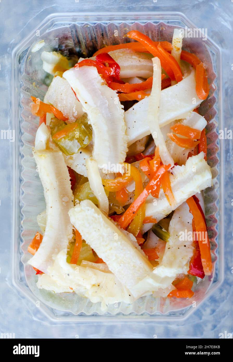 Florentine tripe salad in a plastic container Stock Photo - Alamy