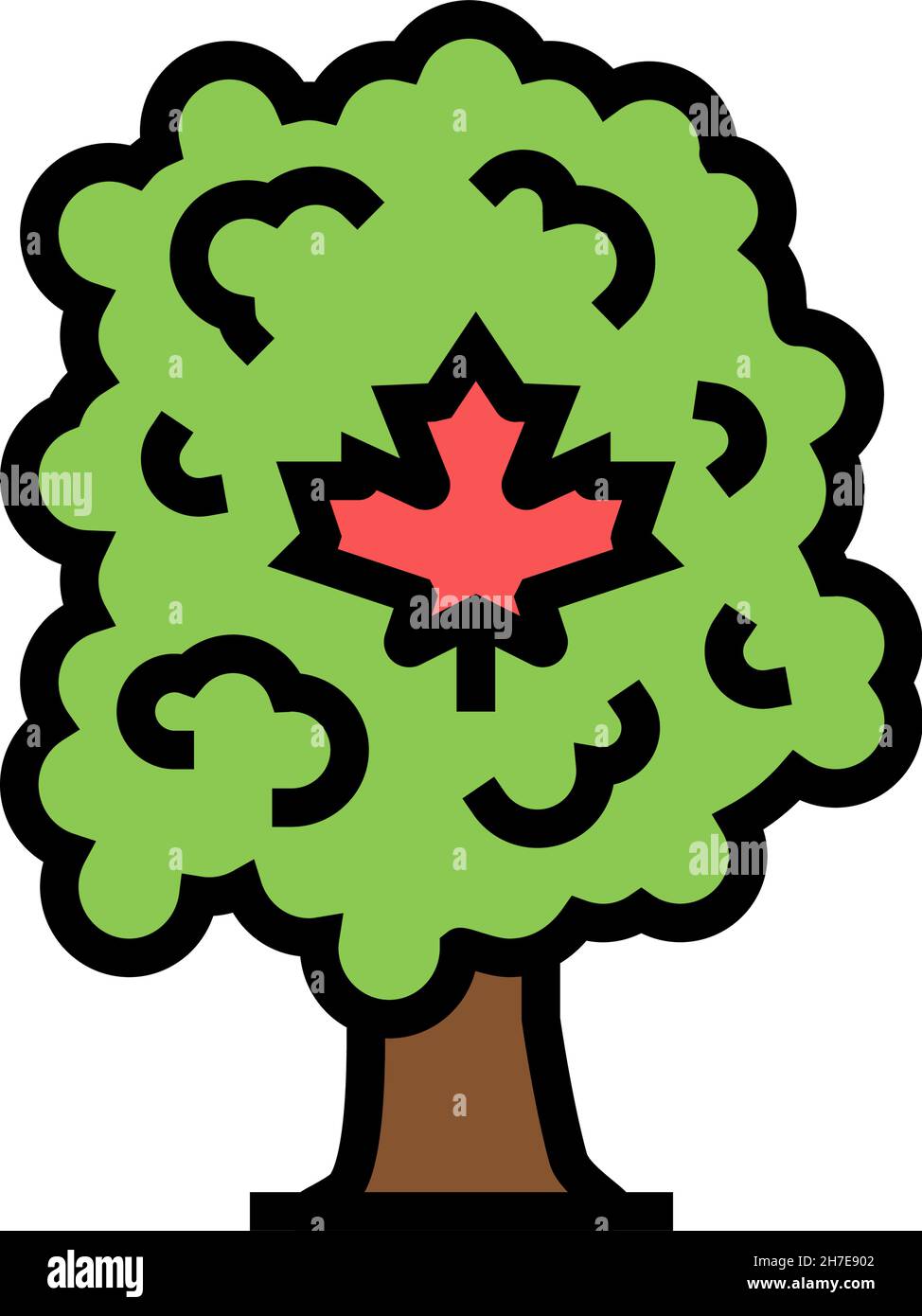 maple tree color icon vector illustration Stock Vector Image & Art - Alamy