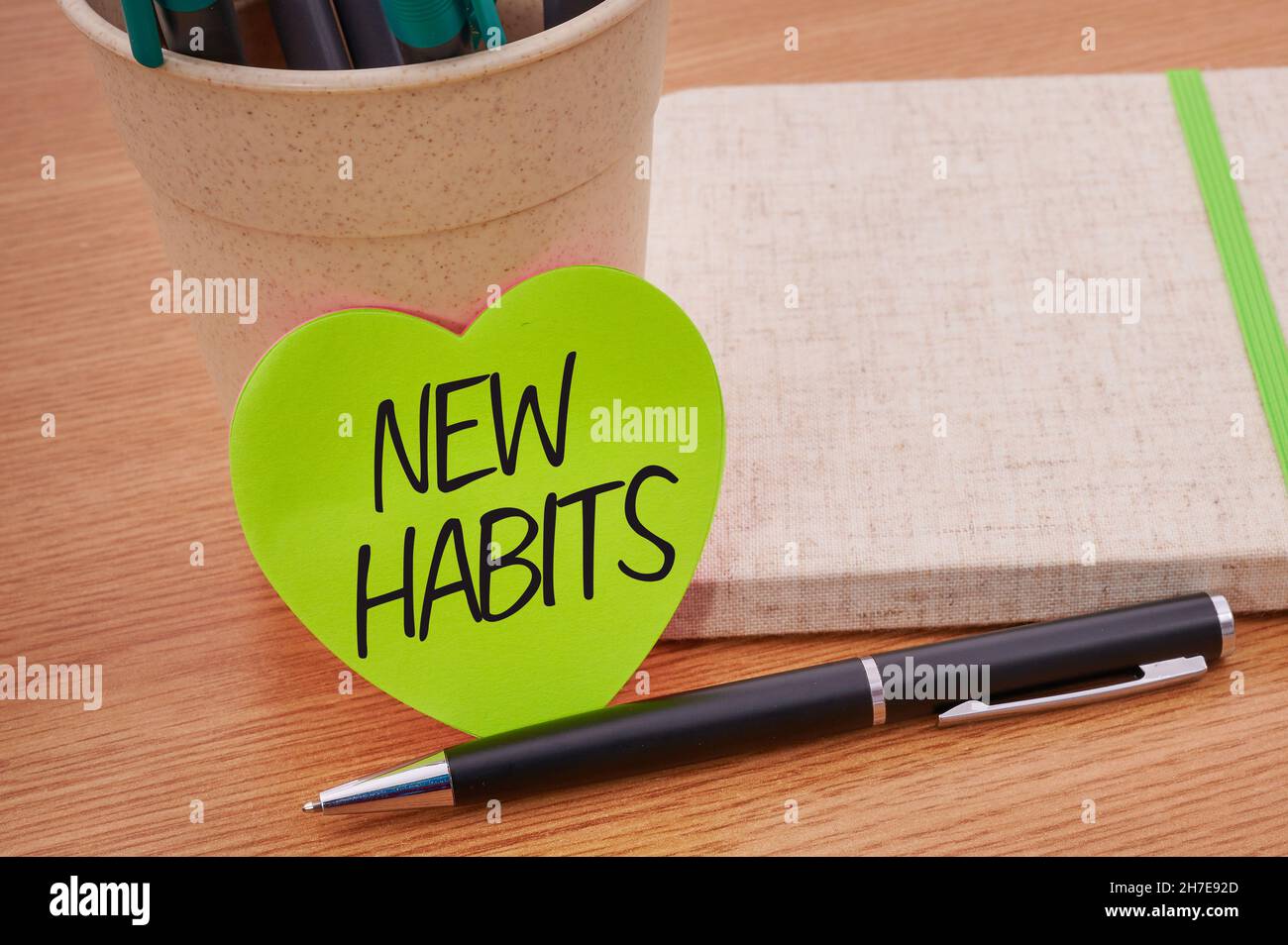 Handwriting text New Habits. Conceptual photo change the routine of ...
