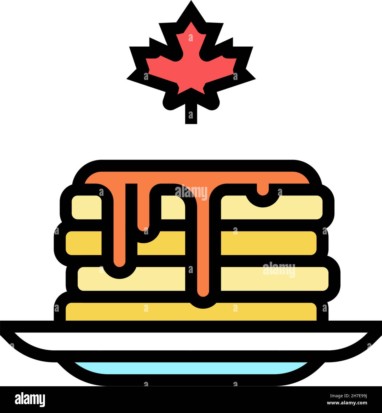 pancake with maple syrup color icon vector illustration Stock Vector ...