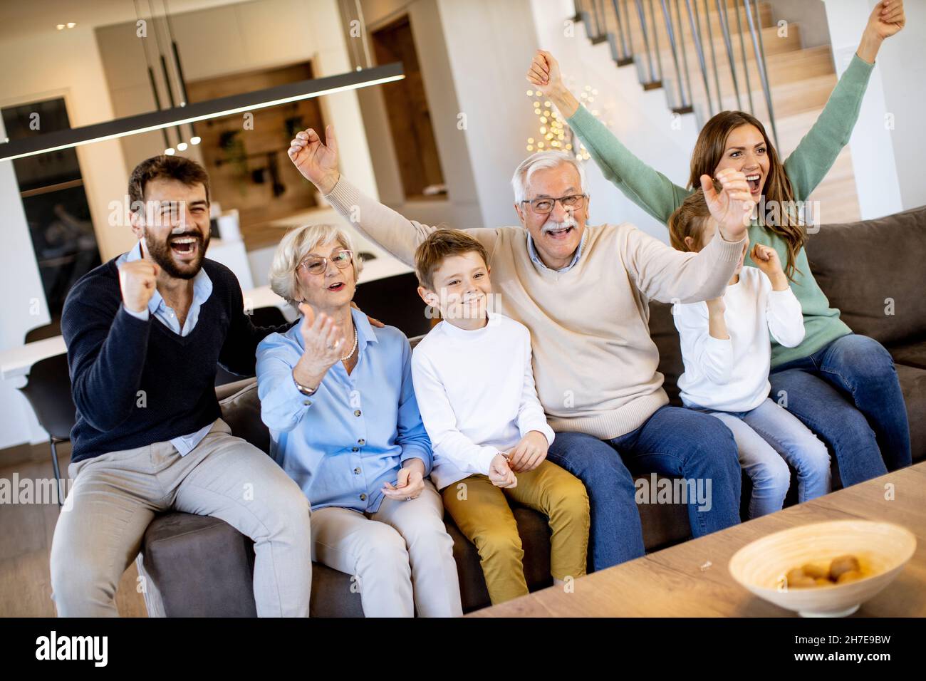 Happy children celebrating victory hi-res stock photography and images ...