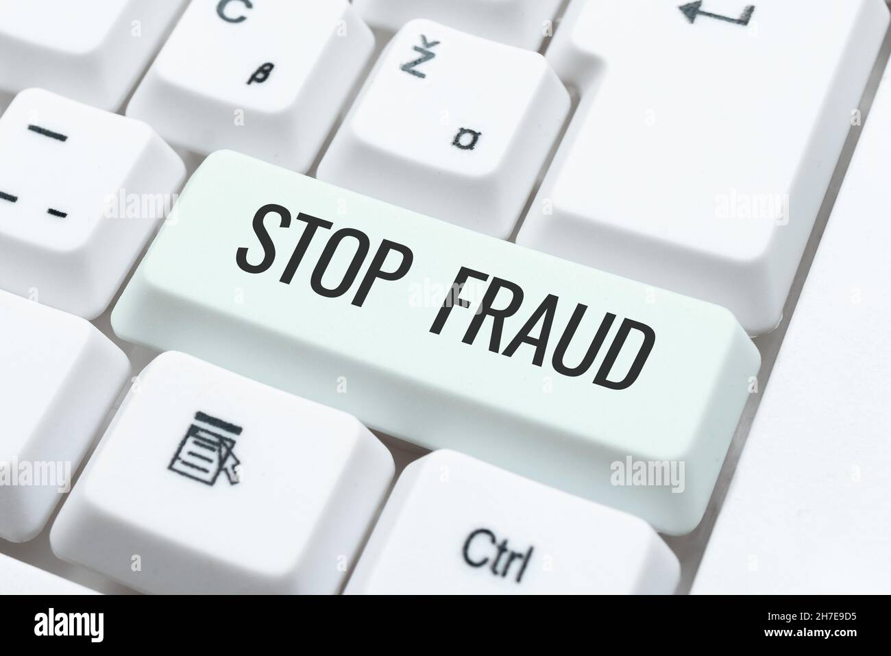Hand writing sign Stop Fraud. Business overview campaign advices ...