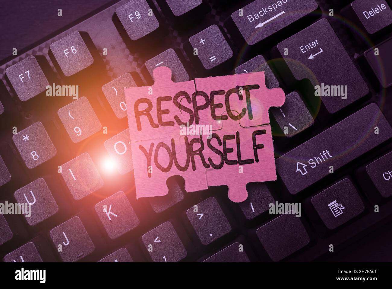 Handwriting text Respect Yourself. Word for believing that you good and ...