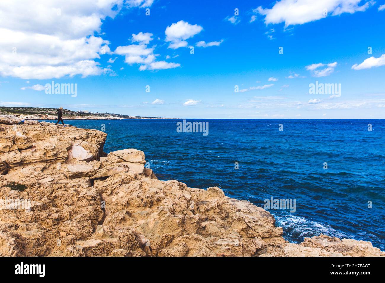 Beautiful sea shore in Cyprus. A view of a sea shore in Kavo Greko ...