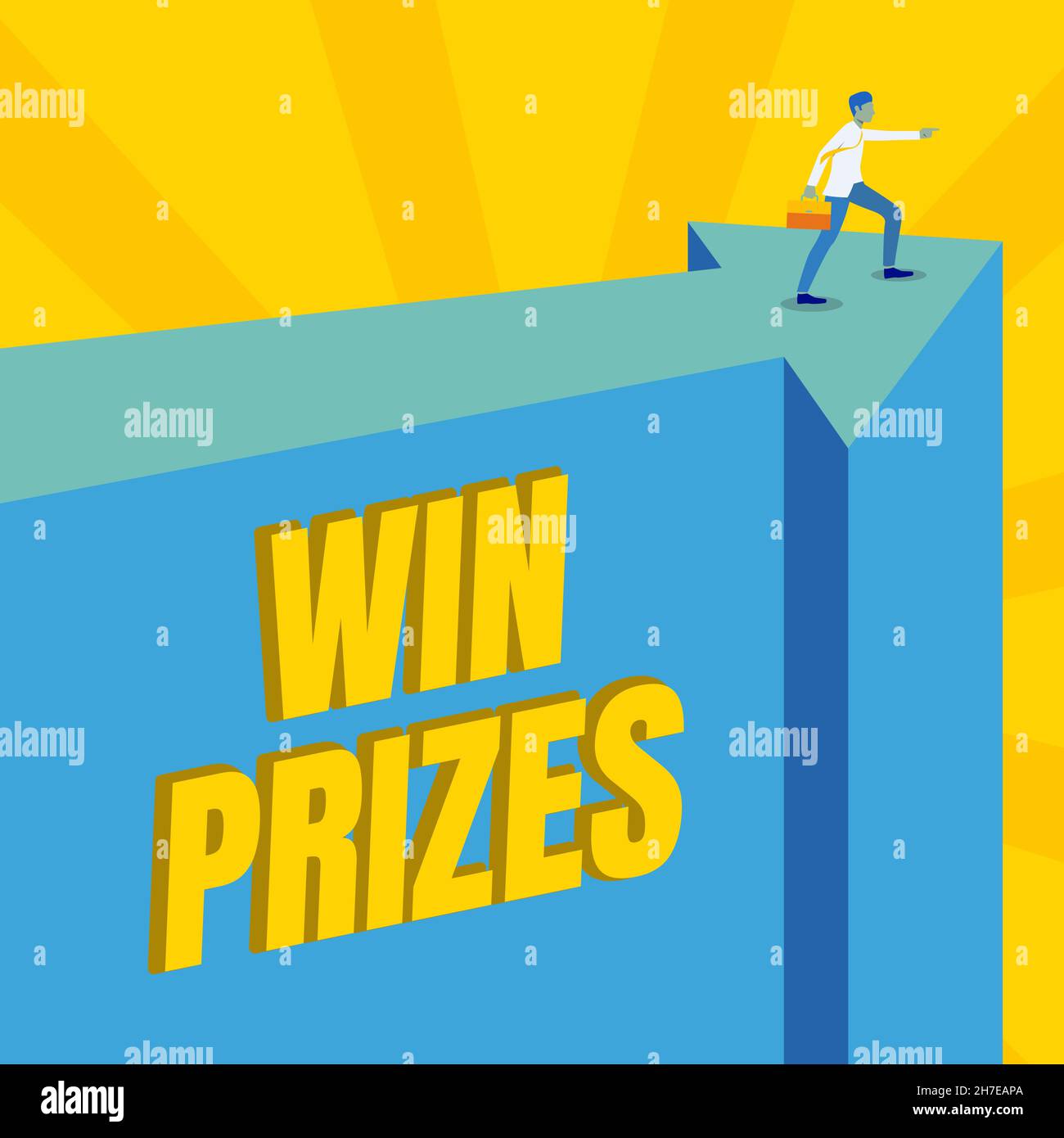 Text caption presenting Win Prizes. Business idea something given for ...