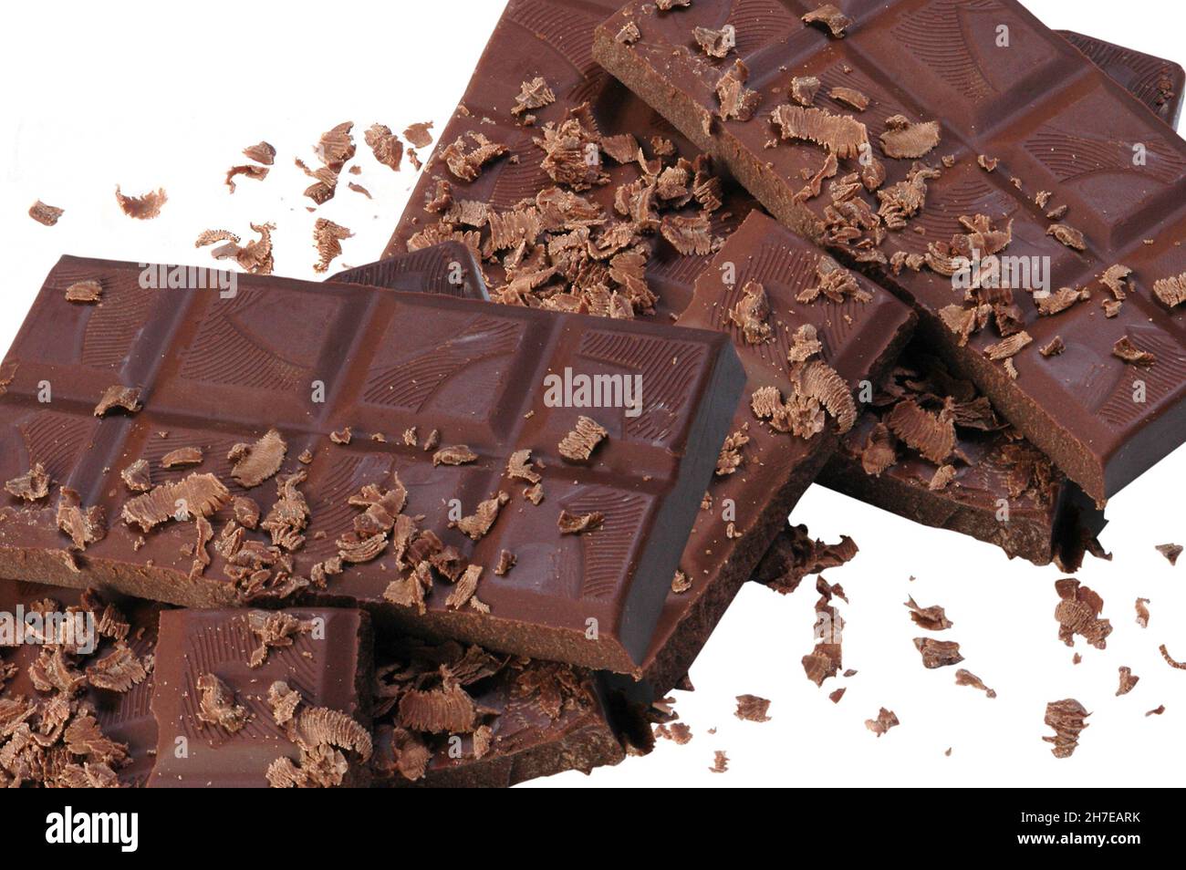 Delicious black chocolate bars isolated on a white background Stock ...