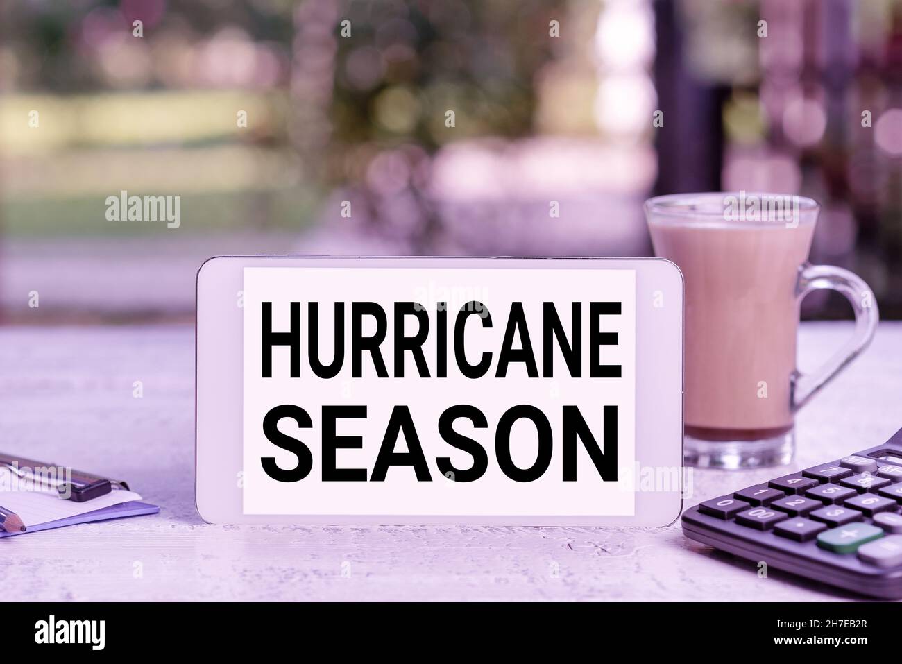 Conceptual caption Hurricane Season. Word Written on time when most ...