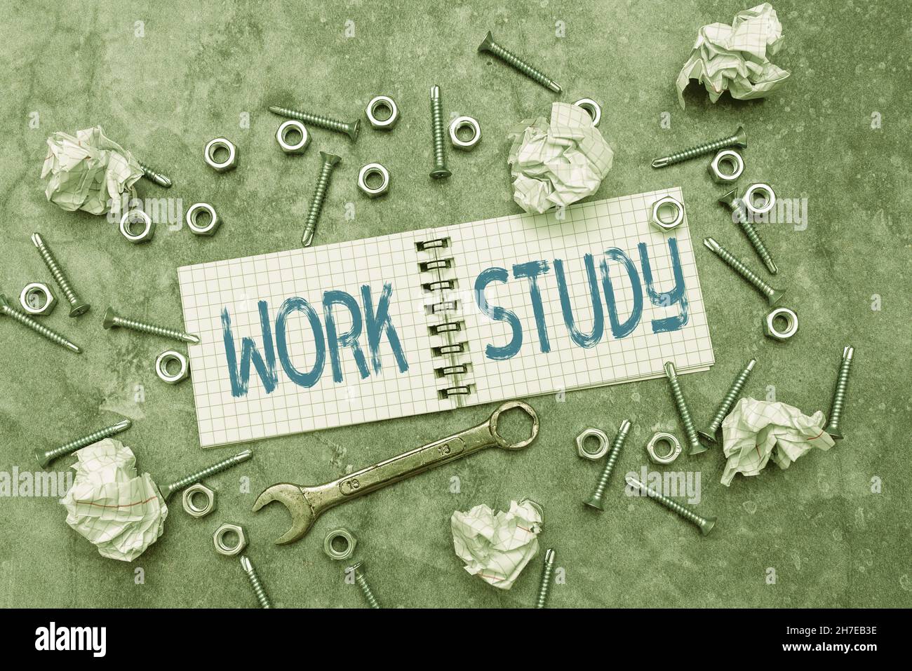 Handwriting text Work Study. Business showcase college program that ...