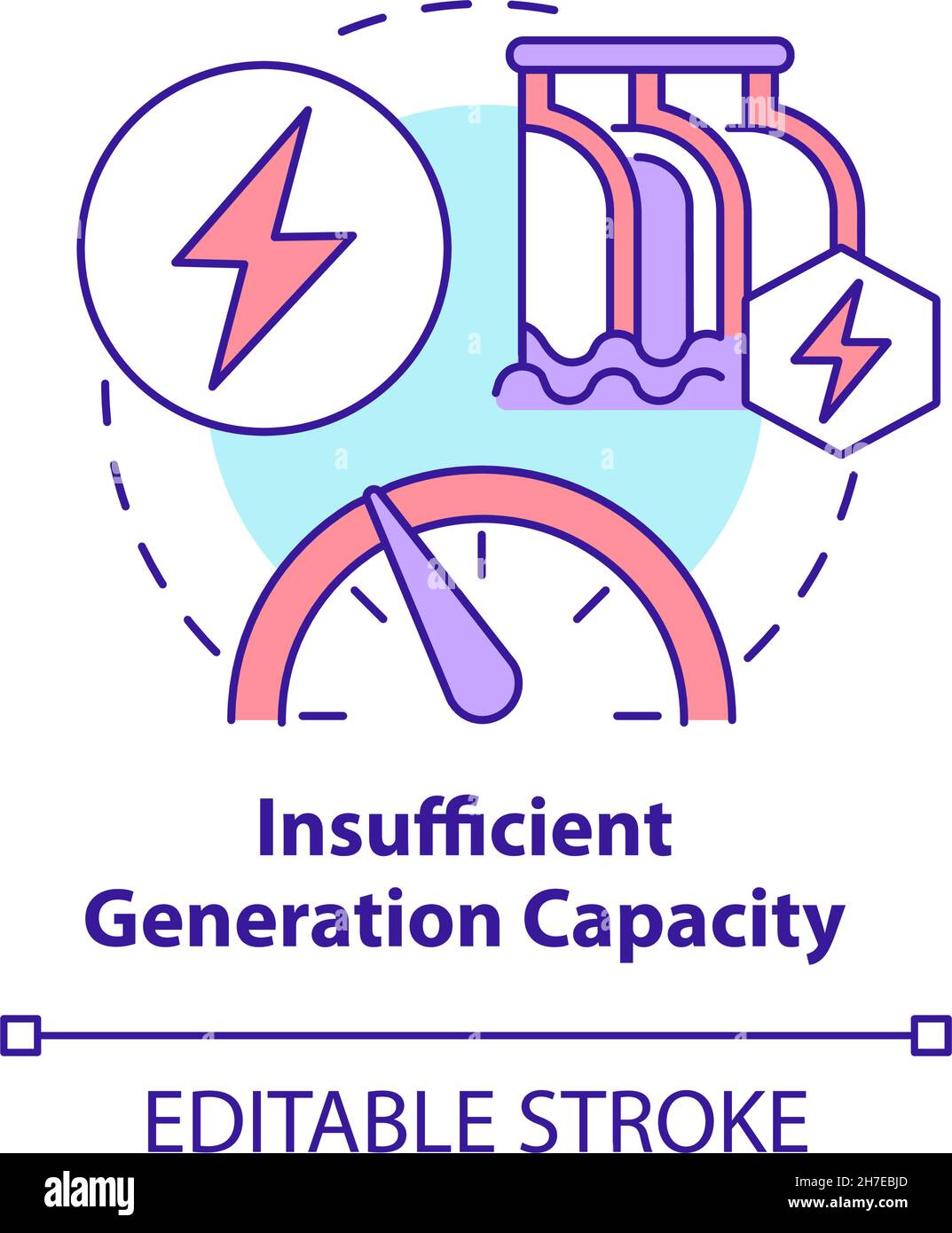 Insufficient generation capacity concept icon Stock Vector Image & Art ...