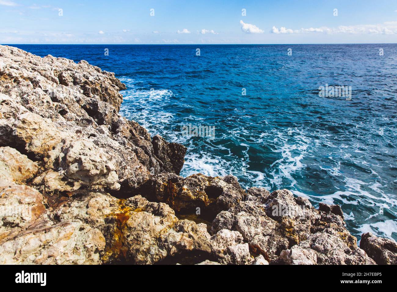 Beautiful sea shore in Cyprus. A view of a sea shore in Kavo Greko ...