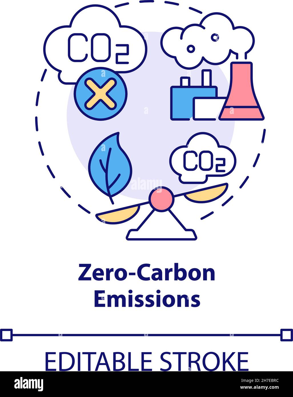 Zero-carbon emissions concept icon Stock Vector Image & Art - Alamy