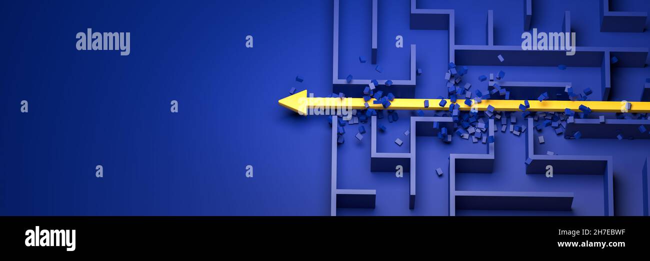 3d rendering: Concept - solving a complex problem. Brute force method ...