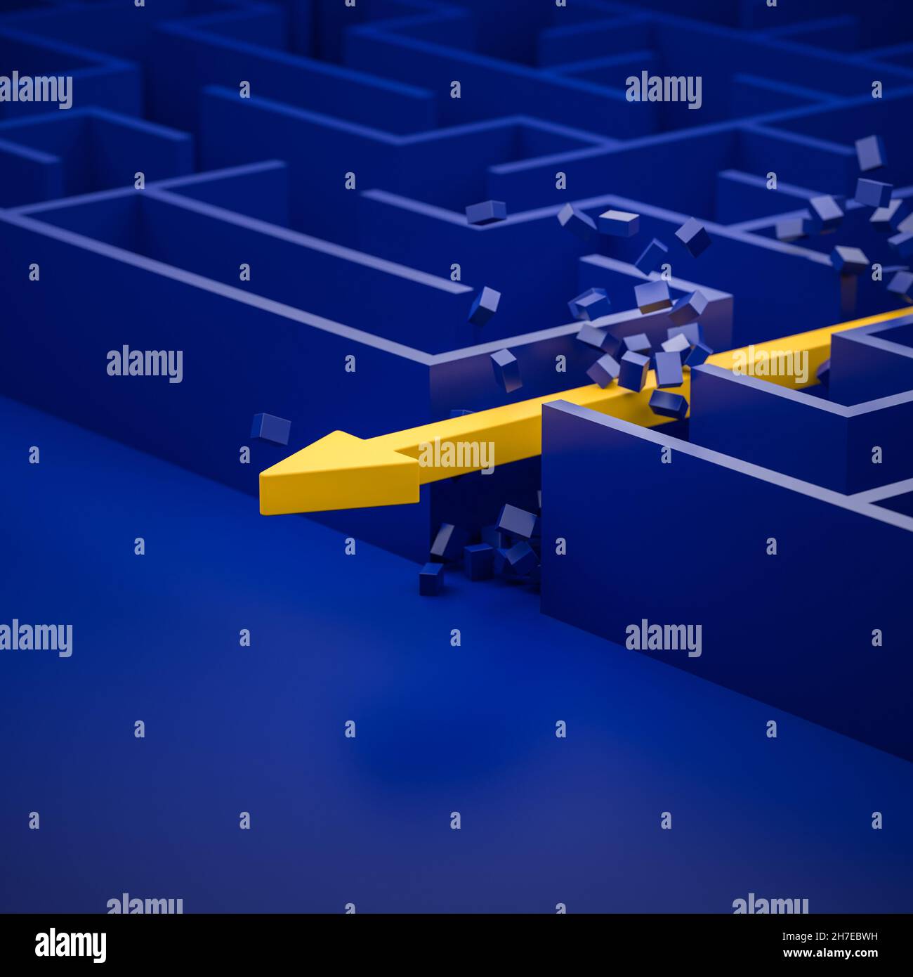 3d rendering: Concept - solving a complex problem. Brute force method ...