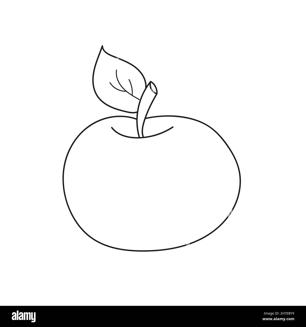Simple coloring page. Apple to be colored, the coloring book for ...