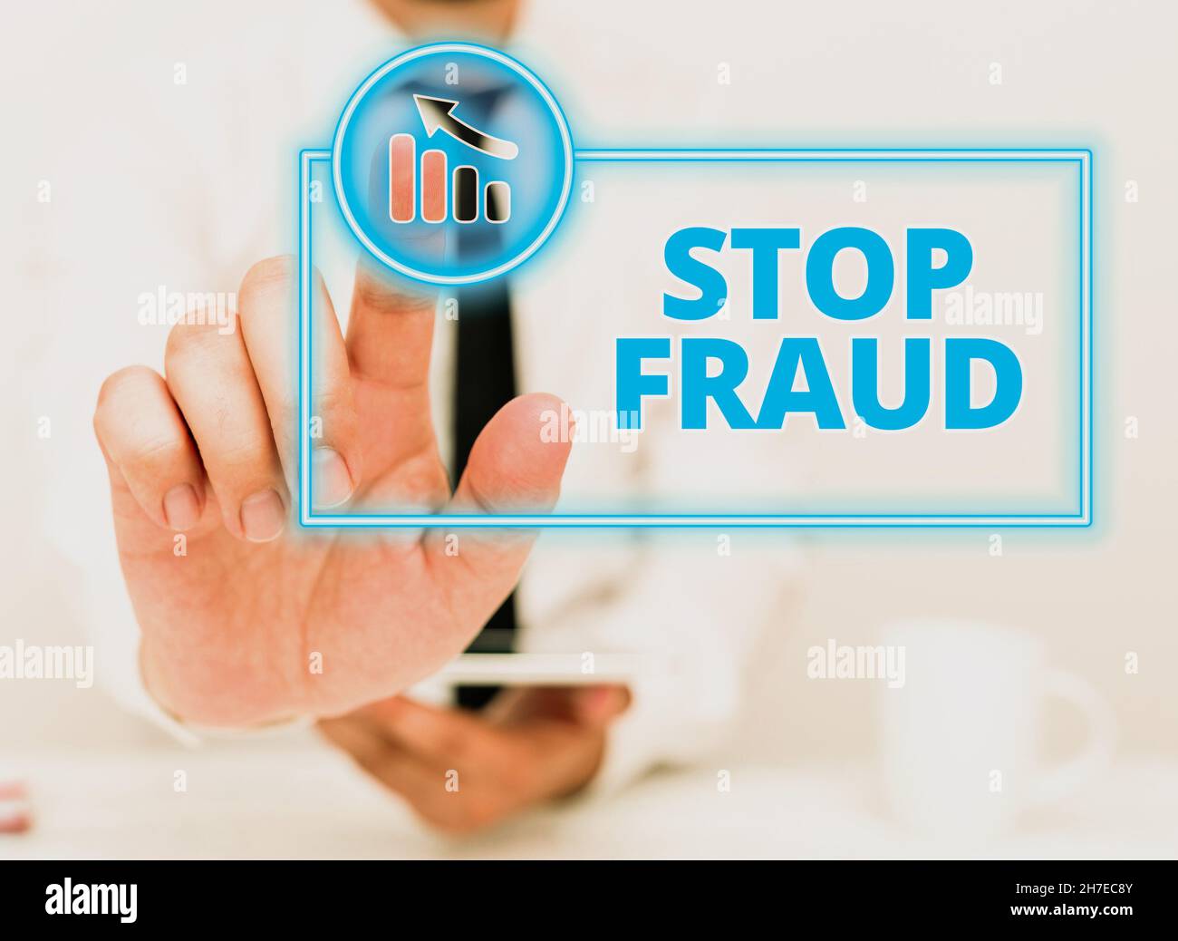 Hand writing sign Stop Fraud. Business overview campaign advices ...