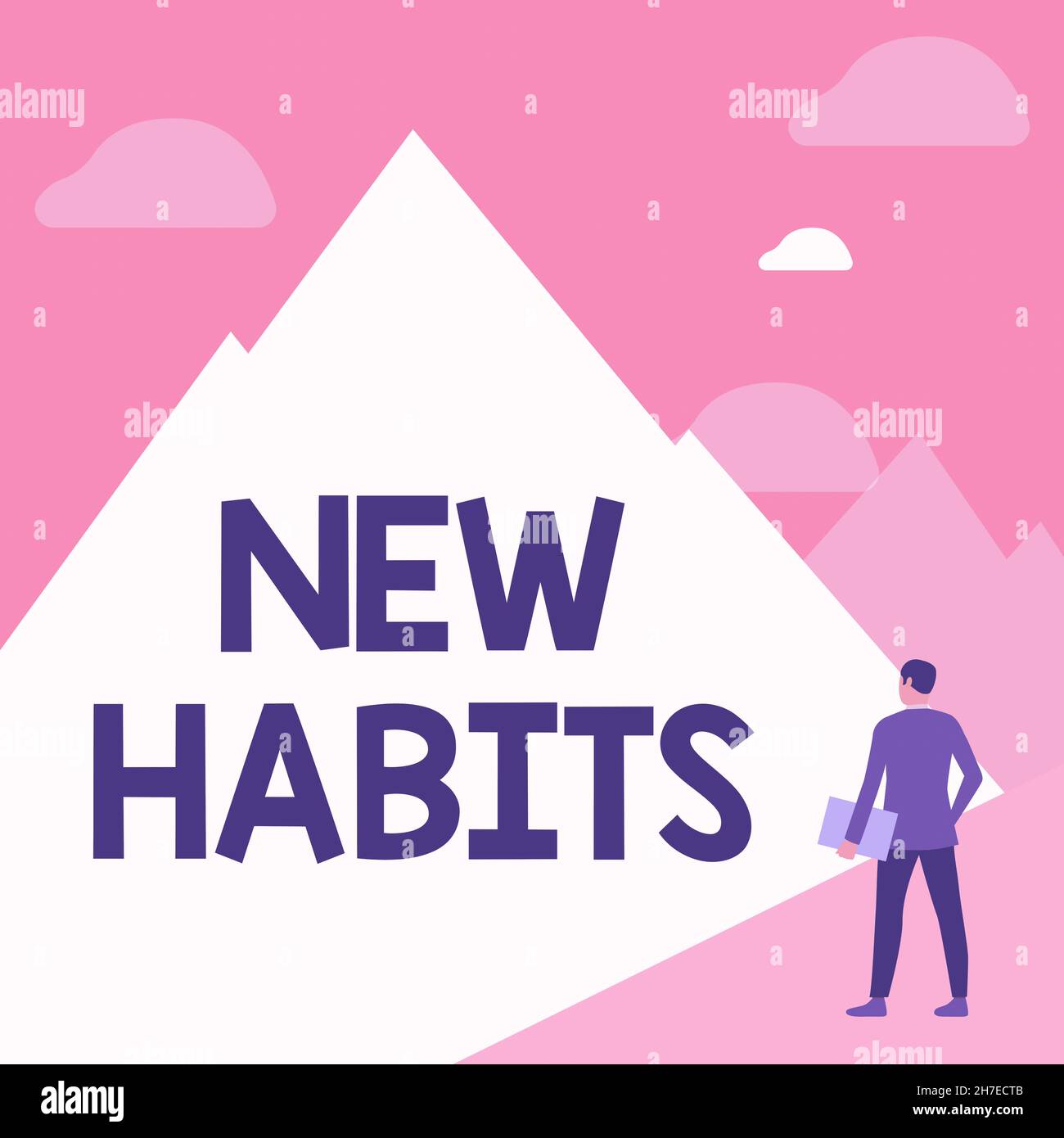 Handwriting text New Habits. Business idea change the routine of ...