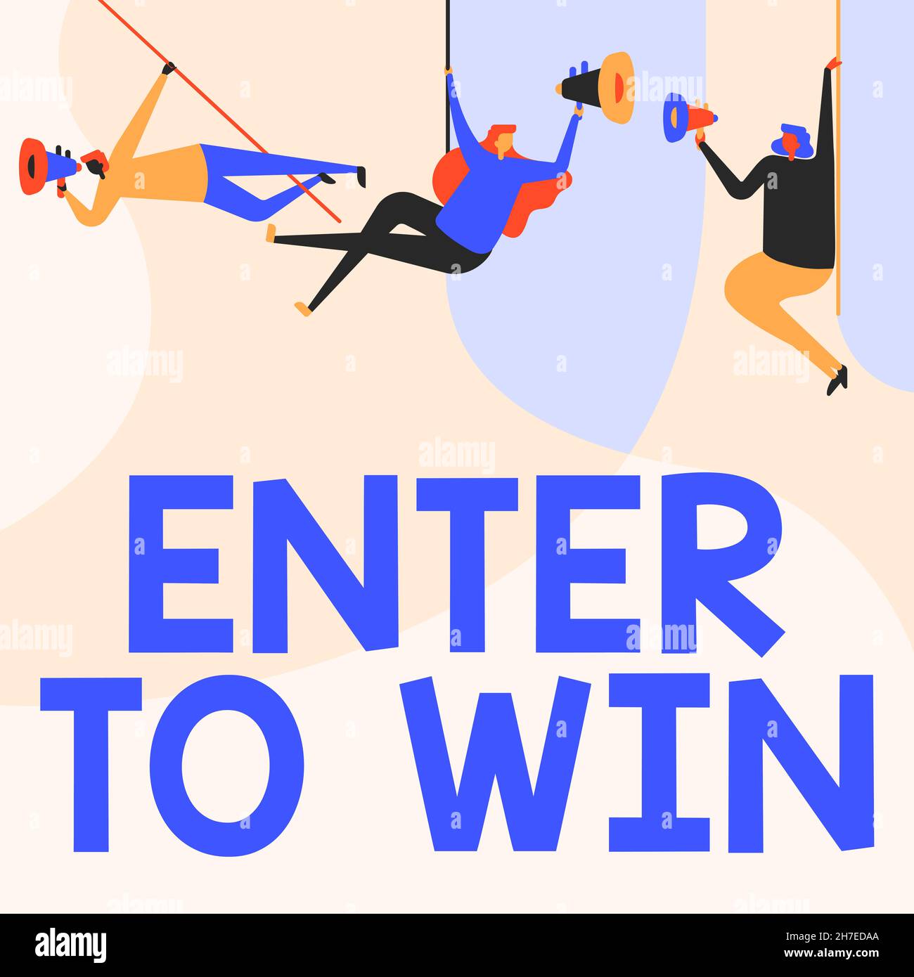 Text caption presenting Enter To Win. Conceptual photo exchanging ...