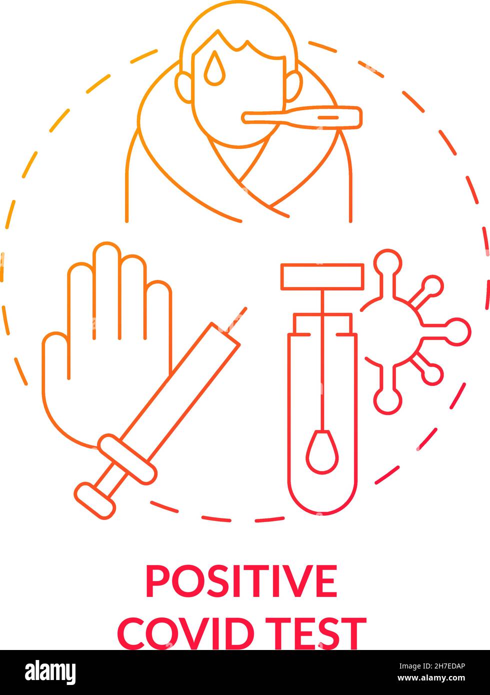 Positive covid test red gradient concept icon Stock Vector Image & Art ...