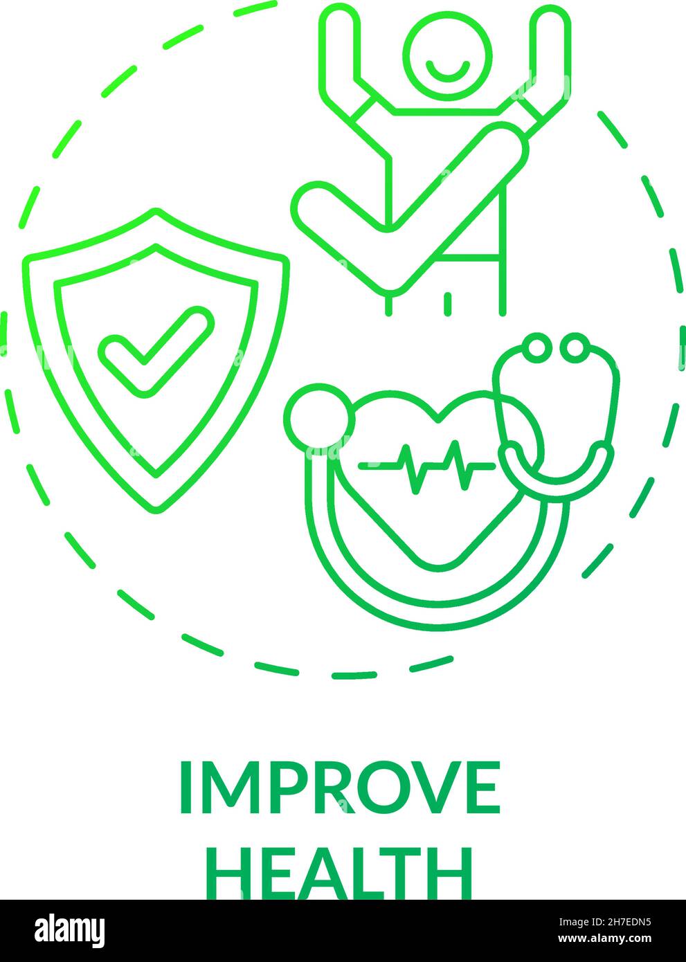 Improve health green gradient concept icon Stock Vector Image & Art - Alamy