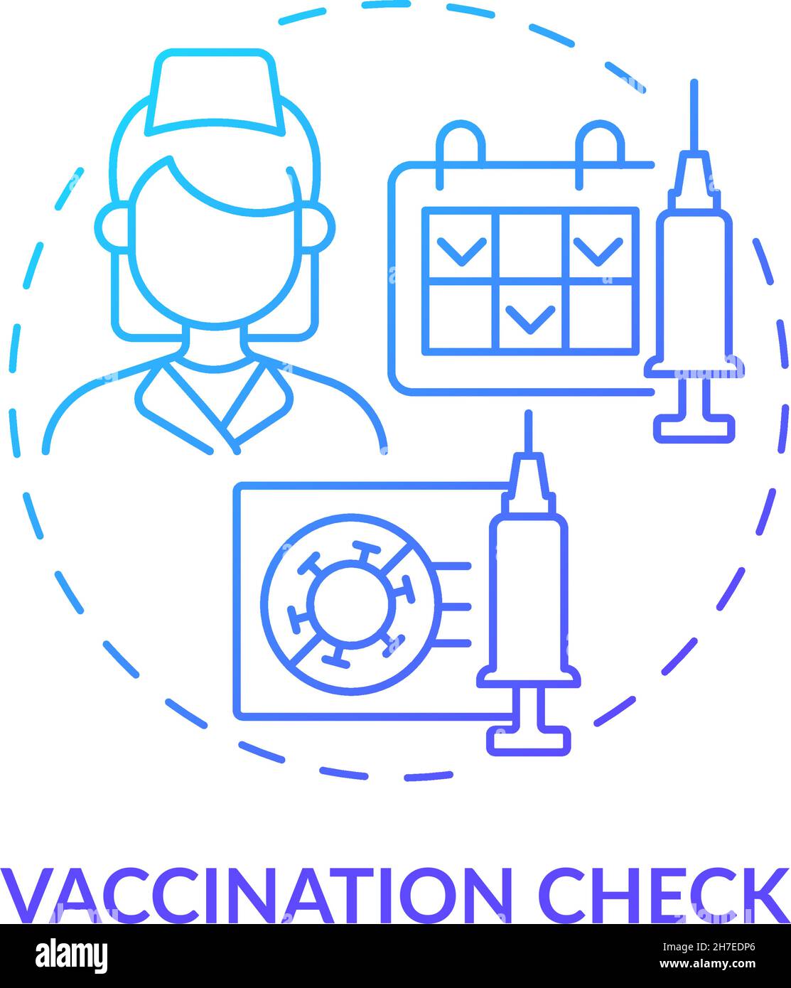 Vaccination check blue gradient concept icon Stock Vector Image & Art ...