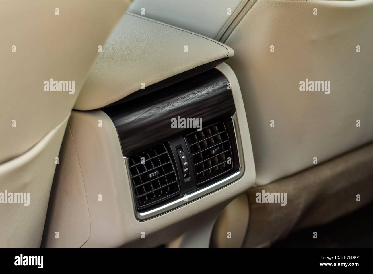 Car air conditioning close up view. The air conditioner flow inside the ...