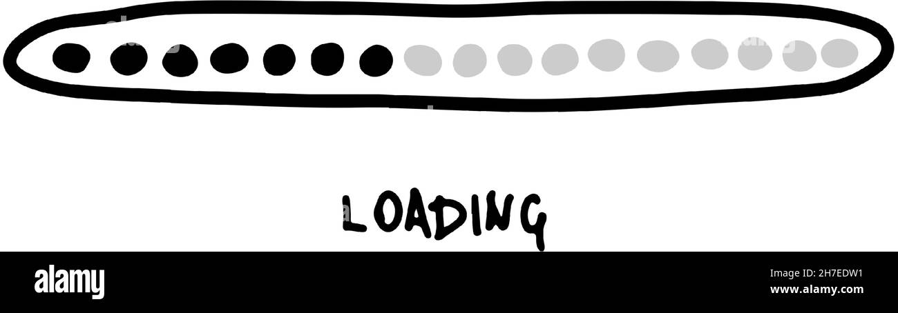 Loading bar doodle icon. Progress loading bar. Hand drawn sketch ...
