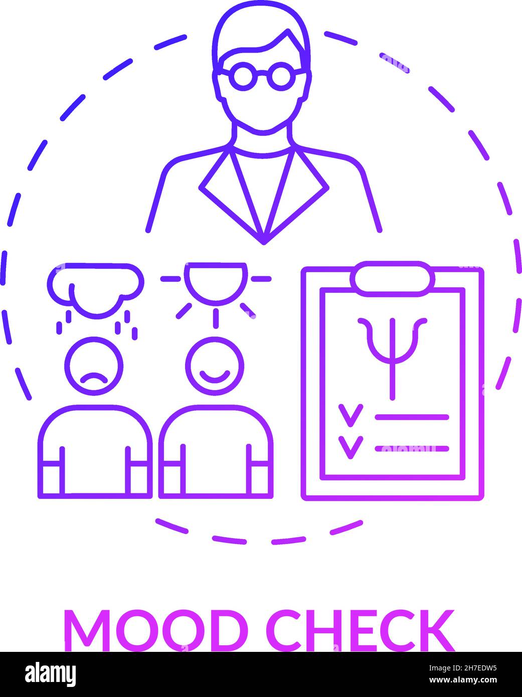 Mood check purple gradient concept icon Stock Vector Image & Art - Alamy